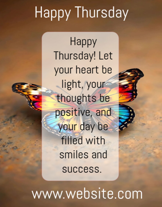 Plantilla de Brown Joyful Happy Thursday Poster/wallboard | PosterMyWall