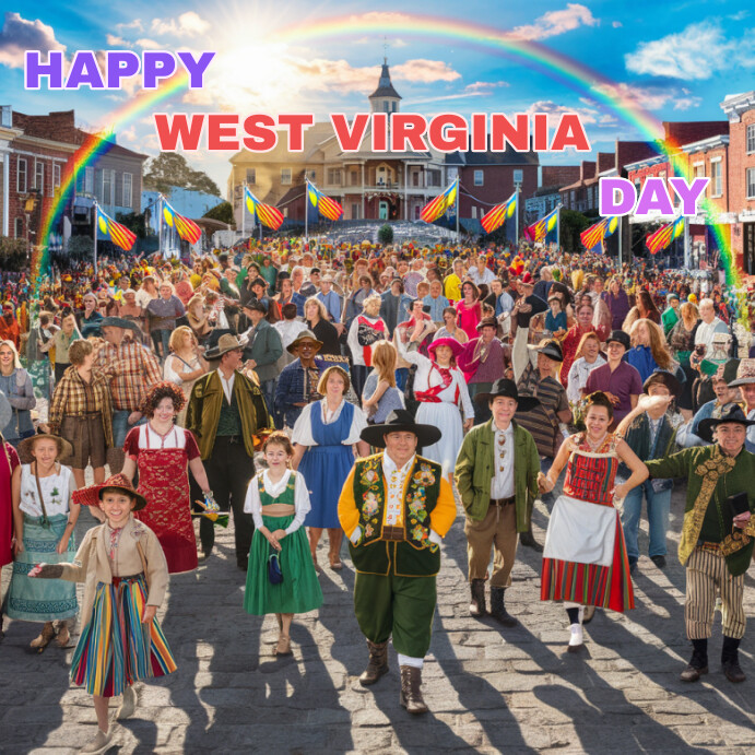 Copy of Brown Joyful Happy West Virginia Day Instagra | PosterMyWall