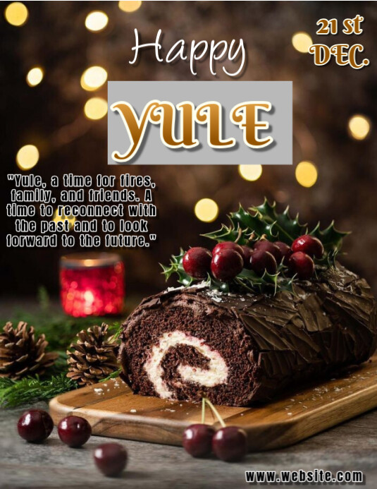 Brown Joyful Happy Yule Flyer (us Letter) Template | PosterMyWall