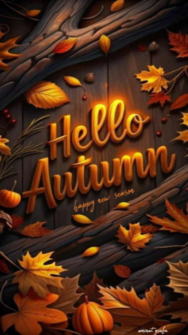 Brown Joyful Hello Autumn Instagram Story Template | PosterMyWall