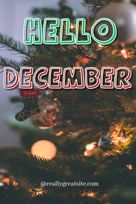 Brown Joyful Hello December/ Happy New Month Banner 4' × 6' Template ...