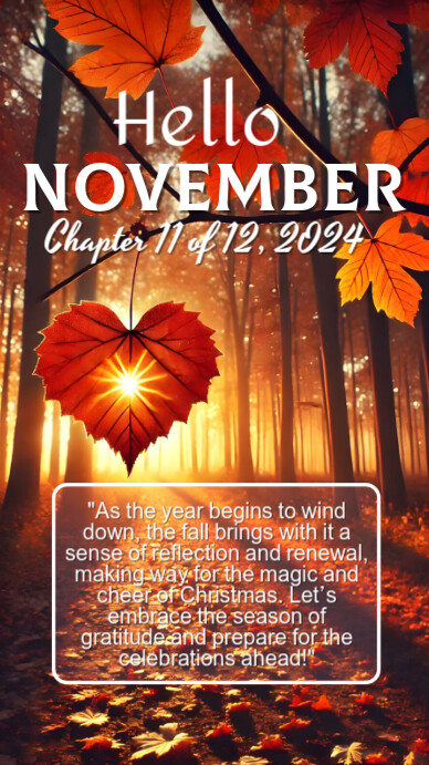 Brown Joyful Hello November Post Instagram Story Template | PosterMyWall