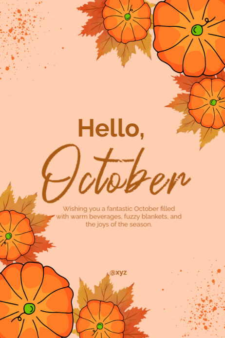 Plantilla de Brown Joyful Hello October Poster | PosterMyWall