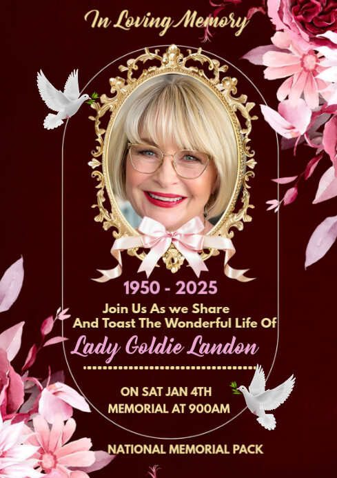 Copy of Brown Joyful In Loving Memory Funeral Template A3 | PosterMyWall