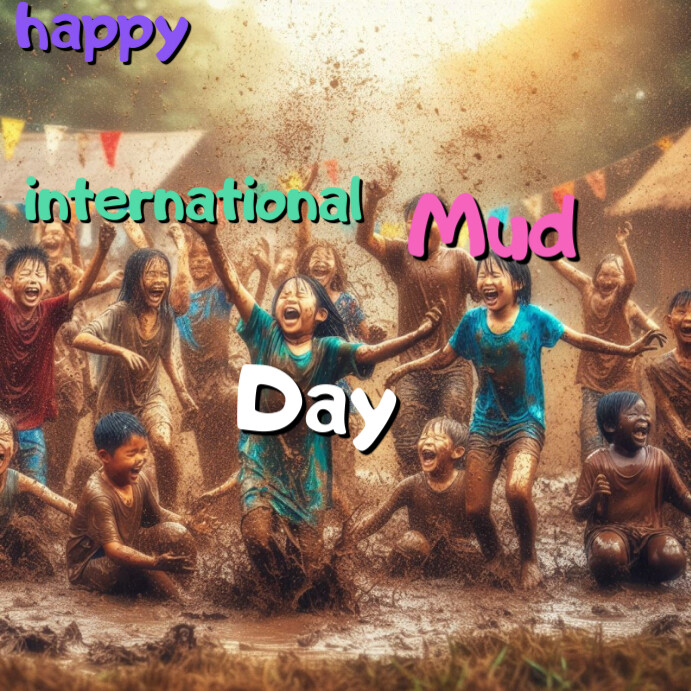 Brown Joyful International Mud Day Instagram Post Template | PosterMyWall