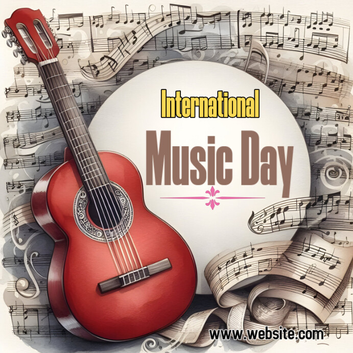 Brown Joyful International Music Day Instagram Post Template | PosterMyWall