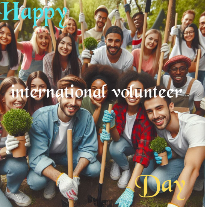 Brown Joyful International Volunteer Day Instagram Post Template ...