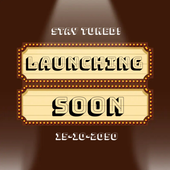 Brown Joyful Launching Soon Announcement Instagram Post Template ...