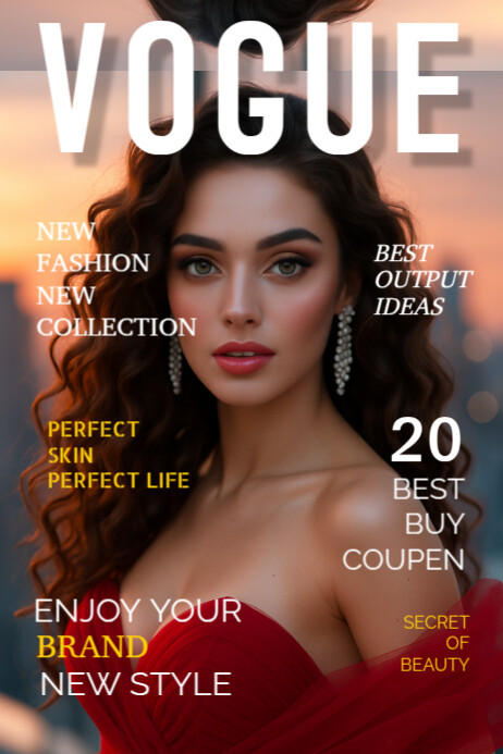 Brown Joyful Magazine Cover Poster Template | PosterMyWall