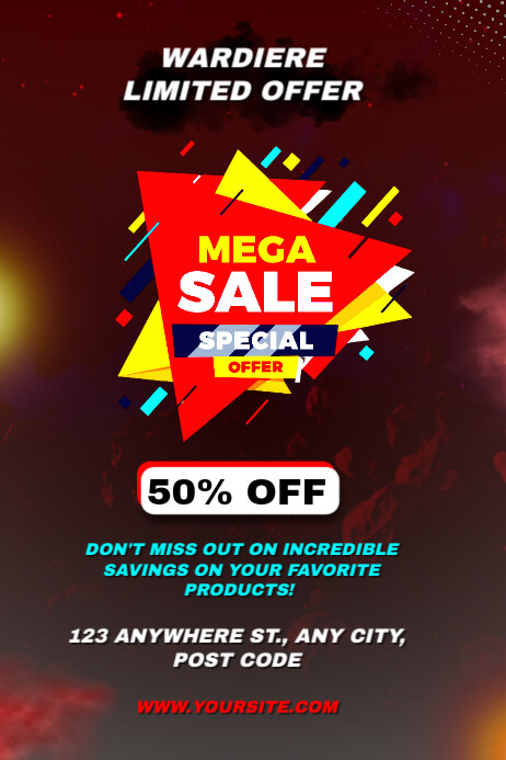 Copy of Brown Joyful Mega Sales Offer Poster | PosterMyWall