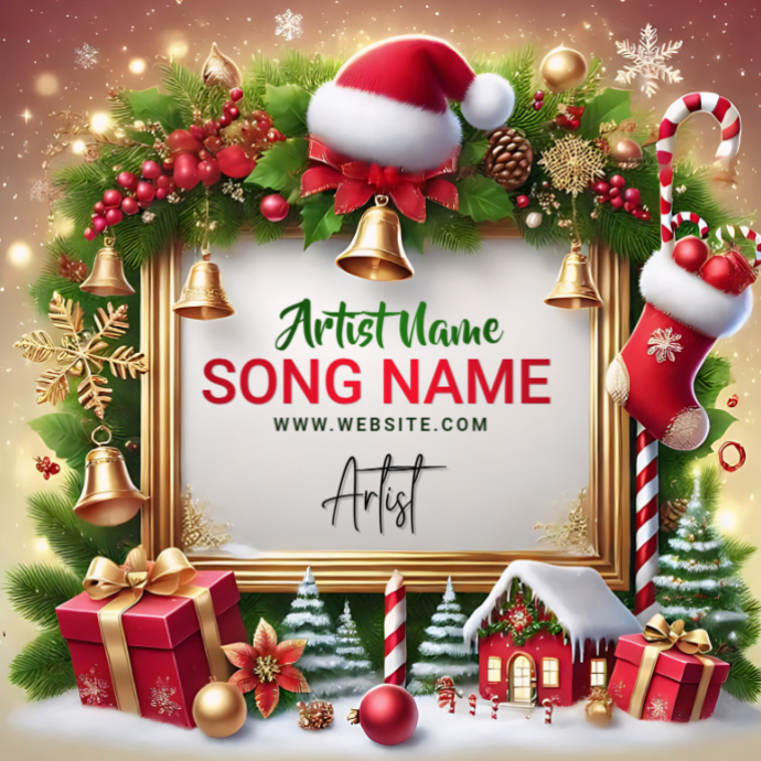 Brown Joyful Merry Christmas Album Cover Template | PosterMyWall