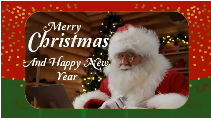 Brown Joyful Merry Christmas Digital Display (16:9) Template | PosterMyWall