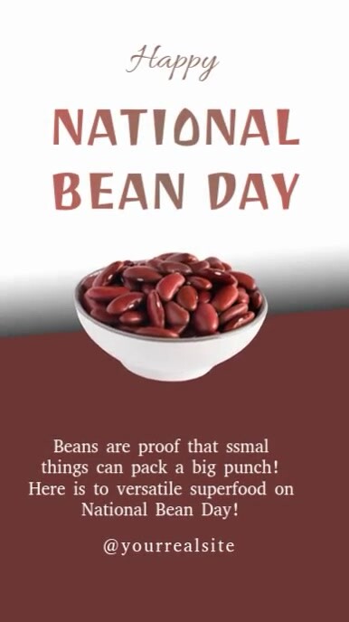 Brown Joyful National Bean Day Instagram Reel Template | PosterMyWall