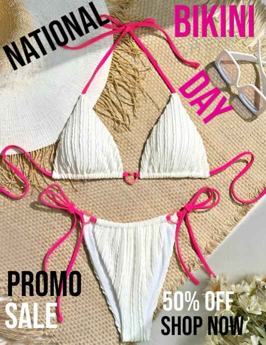 Brown Joyful National Bikini Day Flyer (us L Template | PosterMyWall