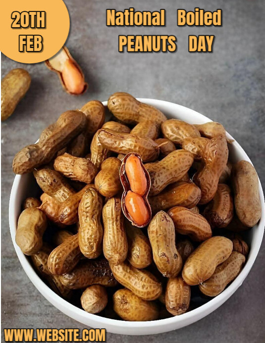 Copy of Brown Joyful National Boiled Peanut Day Flyer (us Letter ...