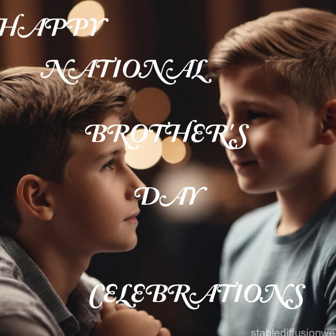 Brown Joyful National Brother's Day Instagra Template | PosterMyWall