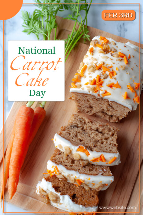 Copy of Brown Joyful National Carrot Cake Day Poster | PosterMyWall