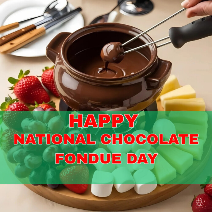 Plantilla de Brown Joyful National Chocolate Fondue Day Instagram Post ...