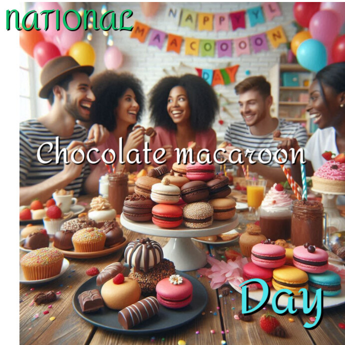 Copy of Brown Joyful National Chocolate Macaroon Day Instagram Post ...