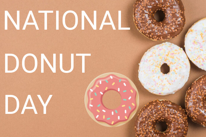Brown Joyful National Donut Poster Template | PosterMyWall