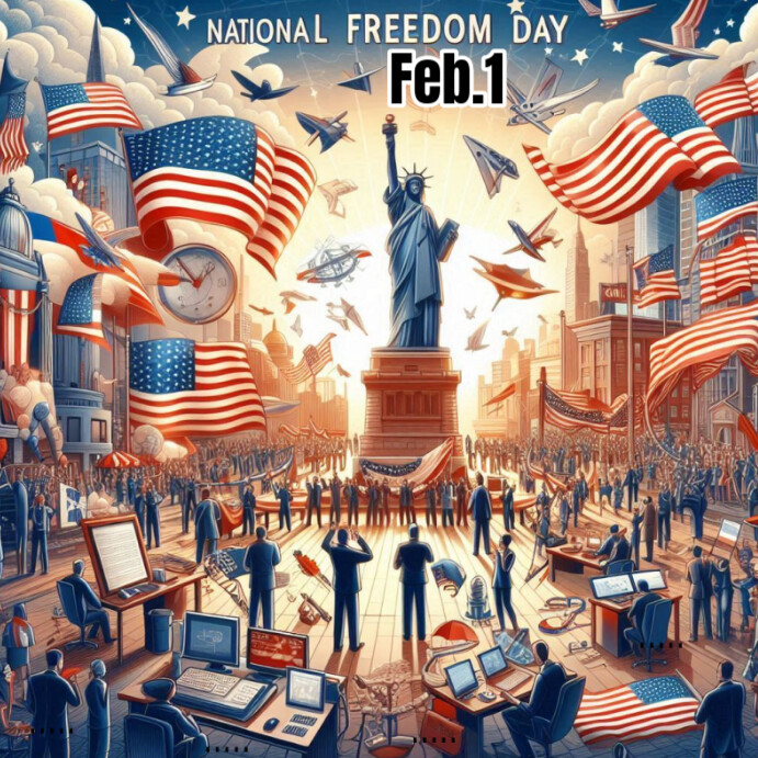 Brown Joyful National Freedom Day Instagram Post Template | PosterMyWall