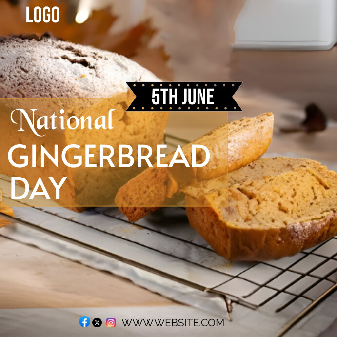 Brown Joyful National Gingerbread Day Instagr Template | PosterMyWall