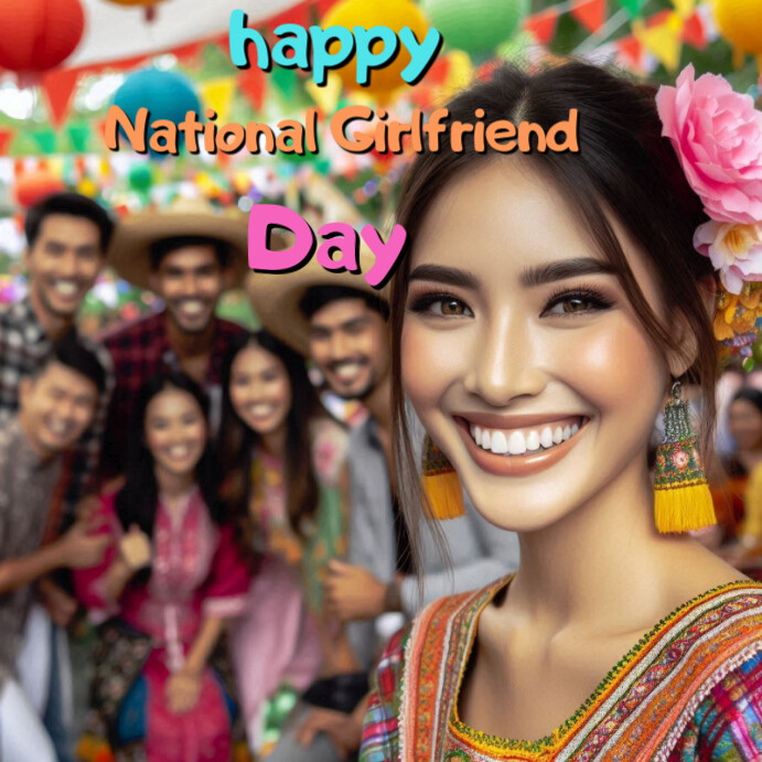 Brown Joyful National Girlfriend Day Instagram Post Template | PosterMyWall