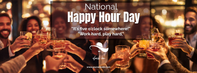 Brown Joyful National Happy Hour Day Facebook Cover Photo Template ...
