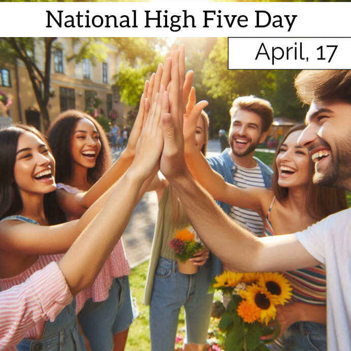 Modèle Brown Joyful National High Five Day Instagram Post | PosterMyWall