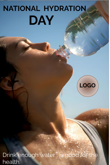 Copy of Brown Joyful National Hydration Day Poster | PosterMyWall