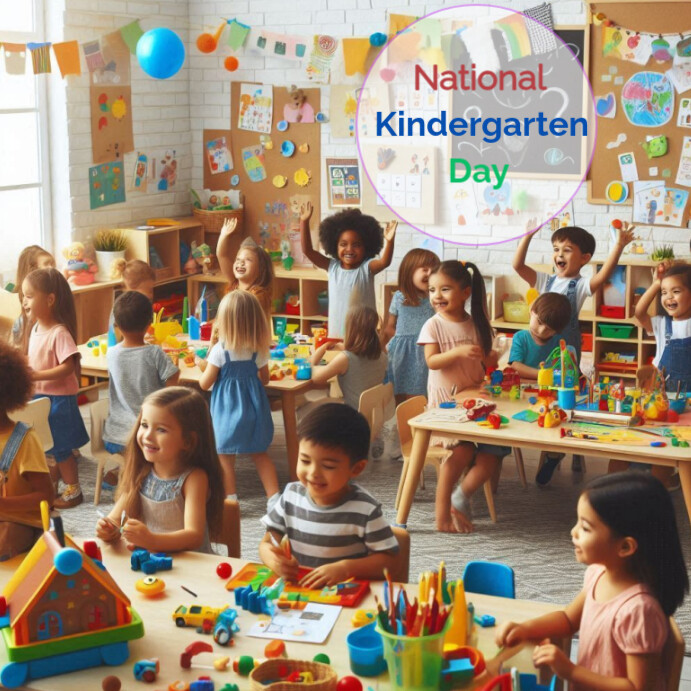 Copy of Brown Joyful National Kindergarten Day Instagram Post | PosterMyWall