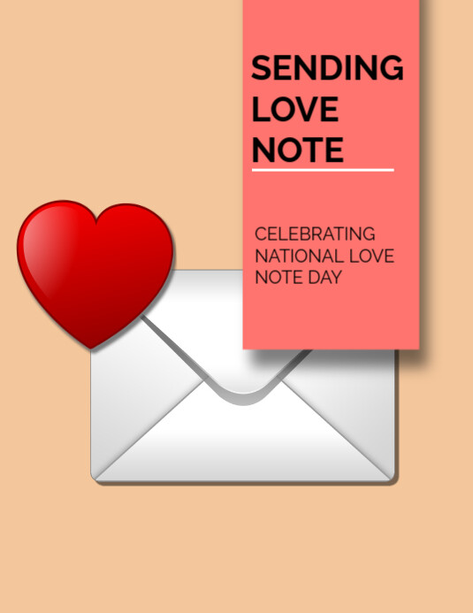 Plantilla de Brown Joyful National Love Note Day Flyer (us Letter ...