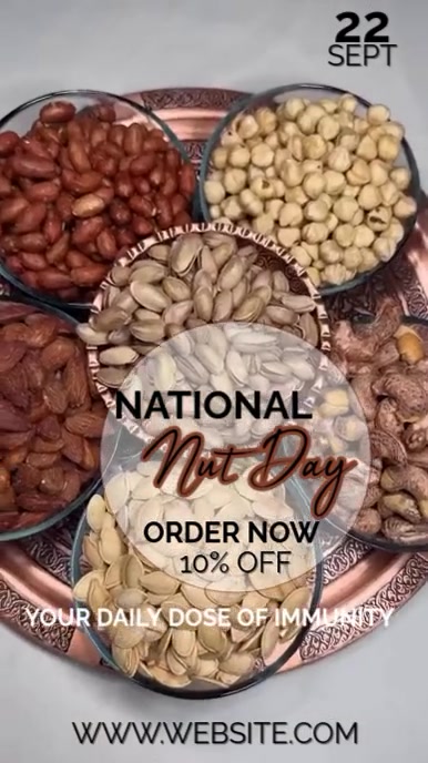 Copy of Brown Joyful National Nut Day Instagram Reel | PosterMyWall