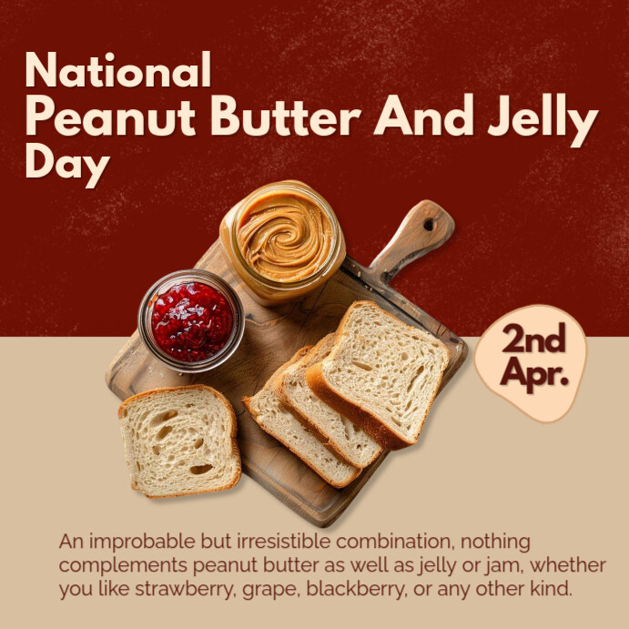 Copia de Brown Joyful National Peanut Butter And Jelly Day Flyer Design ...