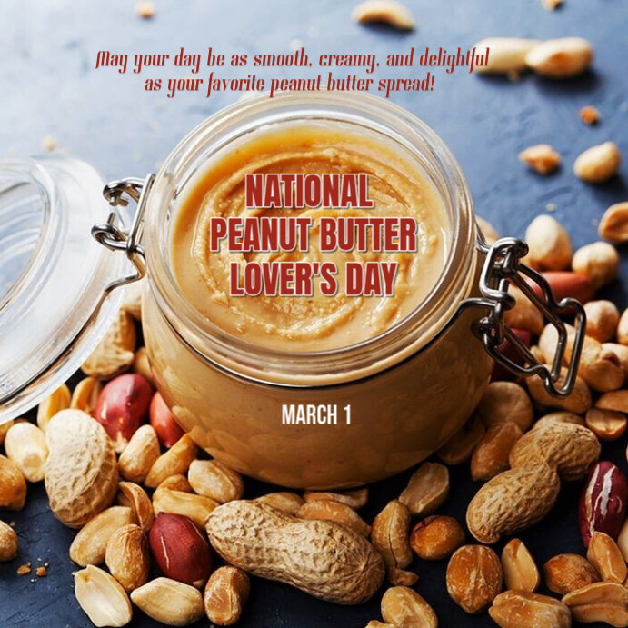 Brown Joyful National Peanut Butter Lover's Day Instagram Post Template ...