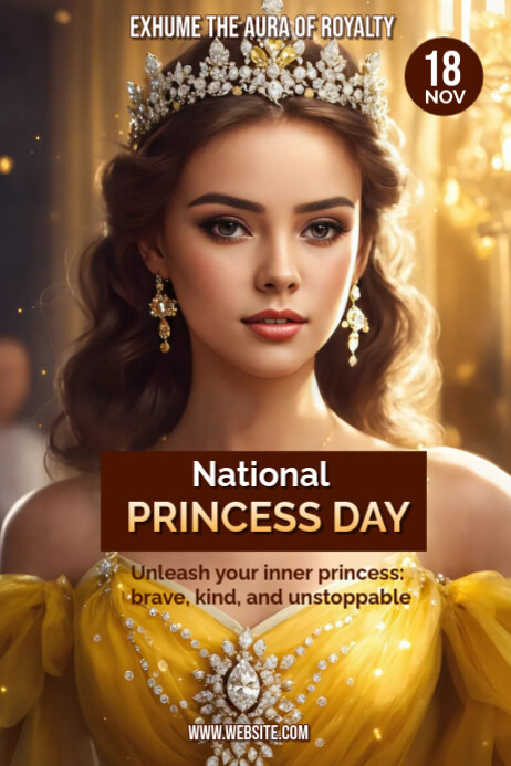 Plantilla de Brown Joyful National Princess Day Poster | PosterMyWall