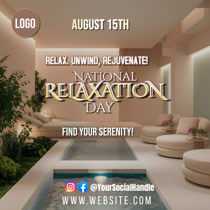 Copy of Brown Joyful National Relaxation Day Instagr | PosterMyWall