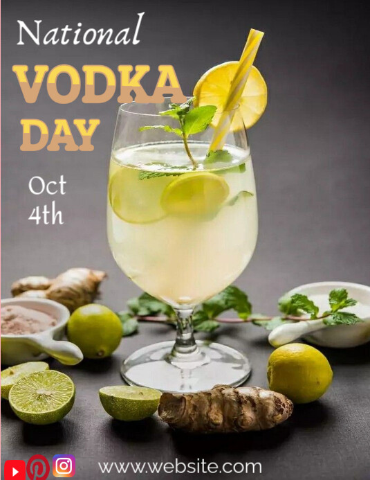 Brown Joyful National Vodka Day Flyer (us Letter) Template | PosterMyWall