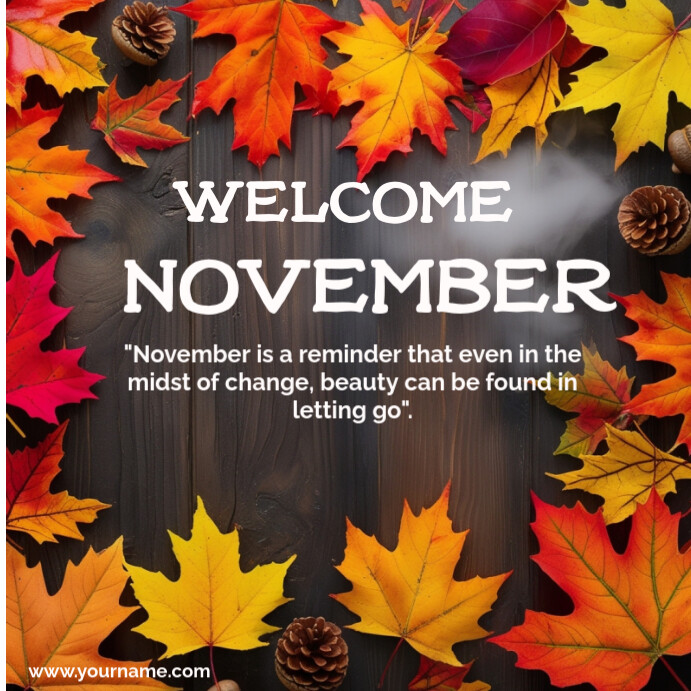 Copy of Brown Joyful New Month November Greeting Instagram Post ...