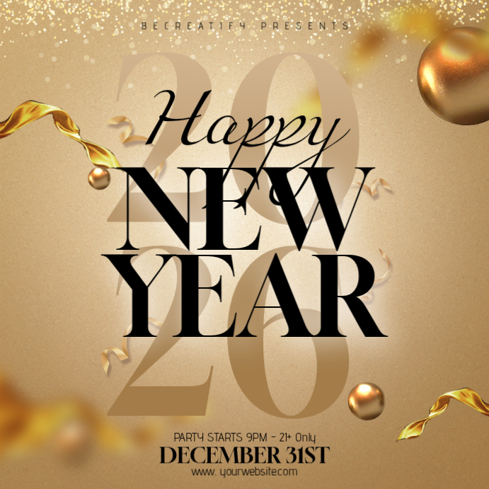 Brown Joyful New Year 2026 Instagram Post Template | PosterMyWall