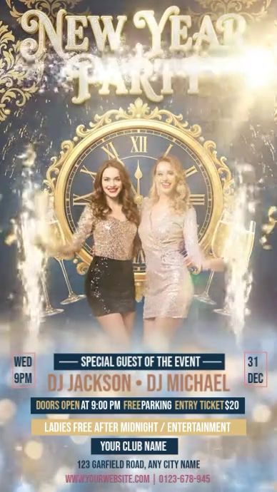 Brown Joyful New Year Party Instagram Story Template | PosterMyWall