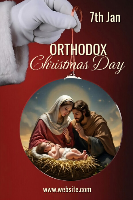 Brown Joyful Orthodox Christmas Day Poster Template | PosterMyWall