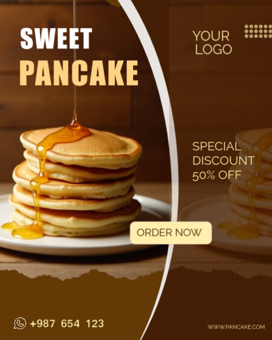 Brown Joyful Pancake Instagram Portrait Template | PosterMyWall