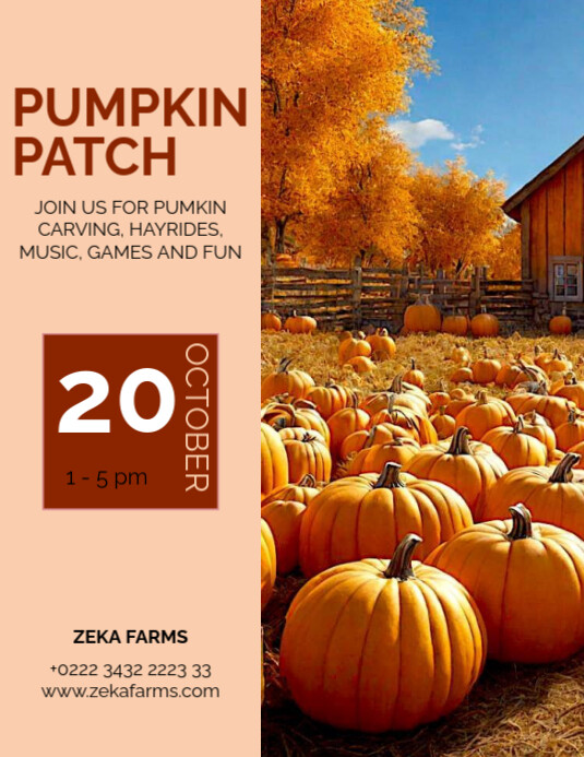 Copy of Brown Joyful Pumpkin Patch Flyer (us Letter) | PosterMyWall