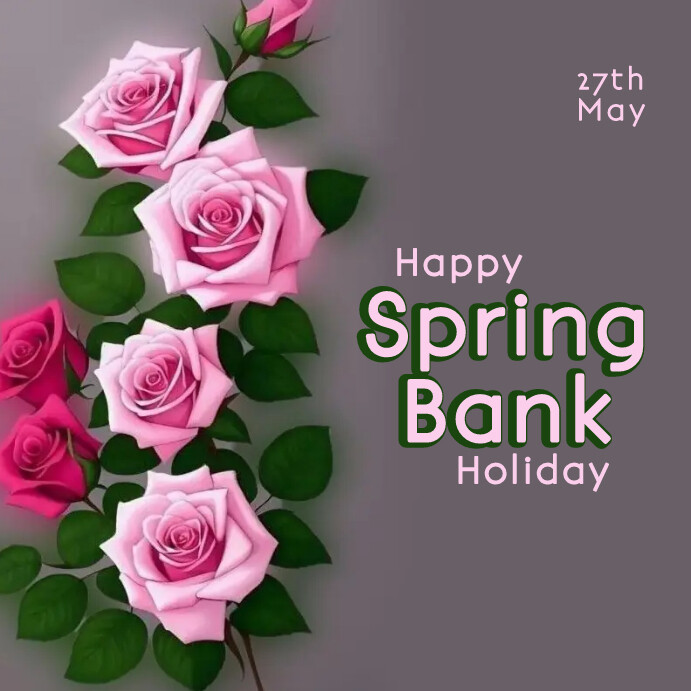 Brown Joyful Spring Bank Holiday Instagram Po Template | PosterMyWall