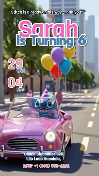 Brown Joyful Stitch Birthday Invitations Instagram Reel Template ...