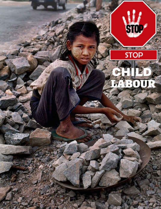 Copy of Brown Joyful Stop Child Labour Flyer (us Let | PosterMyWall