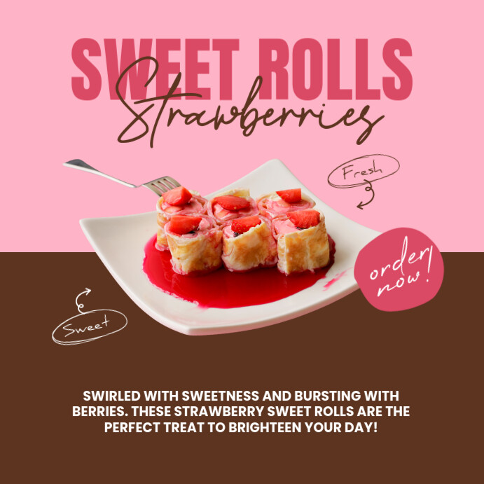 Brown Joyful Sweet Dessert Instagram Post Template | PosterMyWall