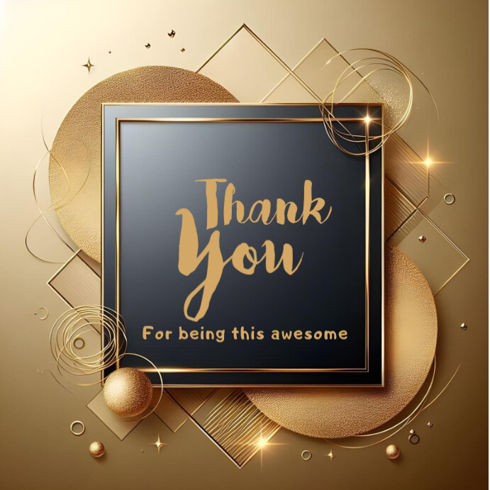 Brown Joyful Thank You Greetings Card Instagram Post Templat | PosterMyWall