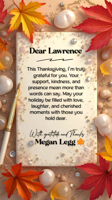 Brown Joyful Thanksgiving Appreciation Letter Instagram Story Template ...